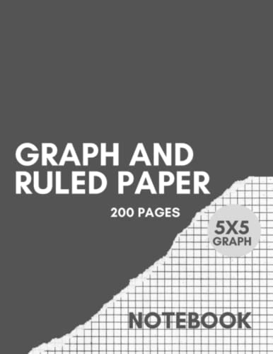 Graph and Ruled Paper Composition Notebook:: Alternate 100 pages of 5X5 ...