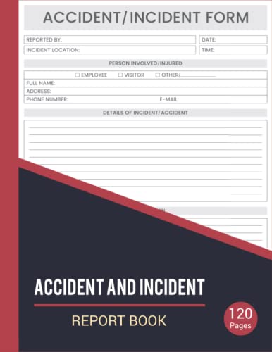 Accident And Incident Report Book: Simple Accident and Incident Record ...
