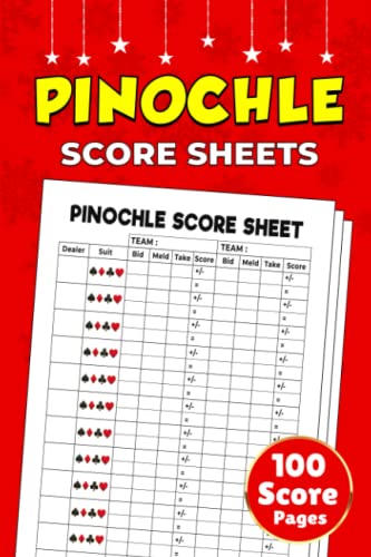 Pinochle Score Sheets: 100 Pages Pinochle Score Sheet Notebook ...
