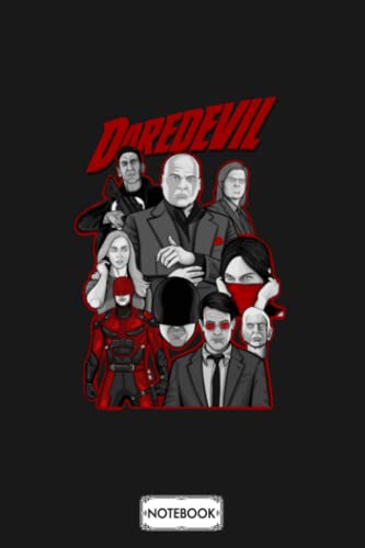 Daredevil Character Collage Art A50030 Notebook: 6x9 120 Pages, Diary ...