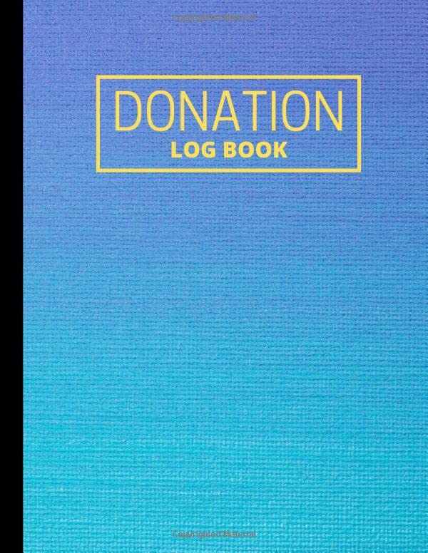 Donation Log Book Track Your Donations Perfect For Churches And Other
