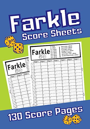 Farkle Score Sheets: 130 Large Scorecards (7 x 10 in) | Score Pads with ...
