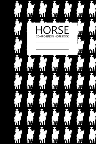 Horse Composition Notebook: Black Cover Horse Composition Notebook ...