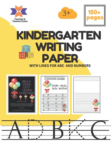 Kindergarten, Primary writing paper with dotted midlines and picture ...