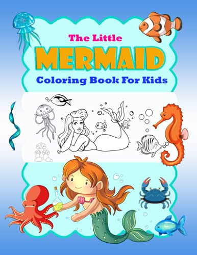 The Little Mermaid Coloring Book For Kids: anime mermaid coloring book ...