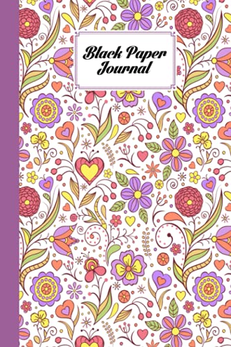Black Paper Journal: Premium Flowers Cover Black Paper Journal, Solid ...