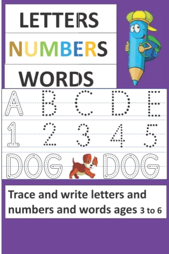 Trace and write letters and numbers and words ages 3 to 6:: pencil ...