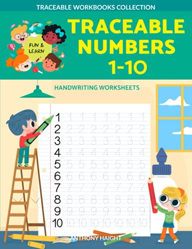 Traceable Numbers 1 10 Handwriting Worksheets Traceable Workbooks 