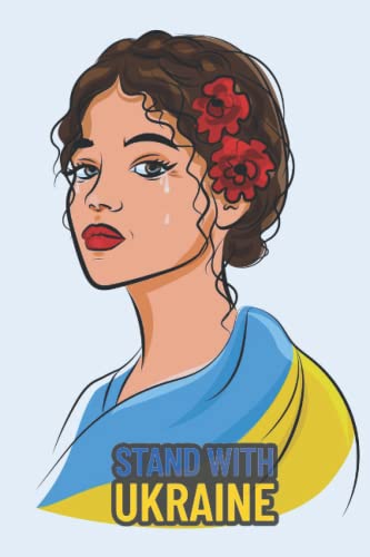 stand with ukrain Notebook: Woman Flowers Face Flag Beautiful Ukraine ...