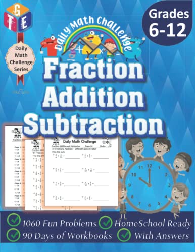 Daily Math Challenge: Fraction - Addition and Subtraction Workbooks for ...