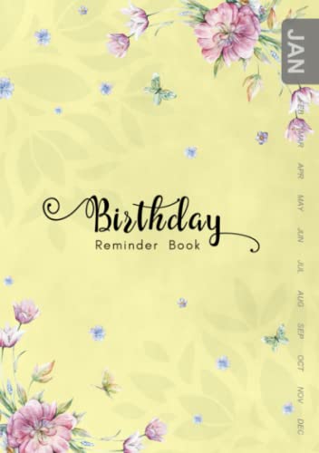 Birthday Reminder Book: A5 Medium Notebook for Recording Birthdays and ...