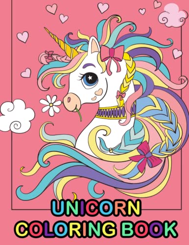 unicorn coloring book for girls: Cute Unicorn Coloring Book with Pretty ...