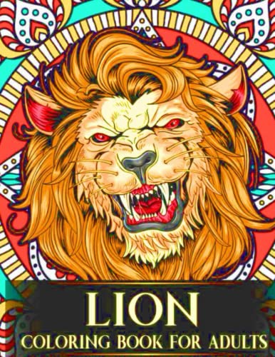 lions coloring book: 50 amazing lions illustrations for adults, kids ...