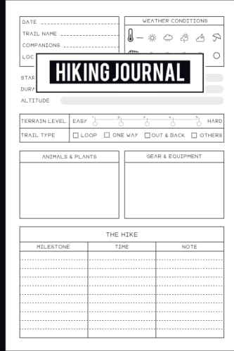 Hiking Journal: Travel Size Hiking Journal with Prompts to Write in ...