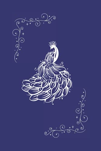 Blue Peacock Notebook: Dark Blue Journal - 120 Blank Lined 6" x 9 ...