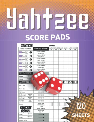 Yahtzee Score Pads: The Yahtzee Score Sheets | Yahtzee Game Record ...