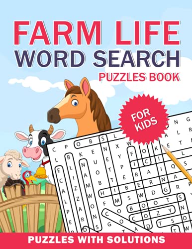 Farm Life Word Search Puzzles Book For Kids: Farm Life Word Search Book ...