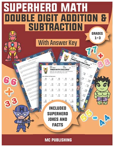 Superhero Math - Double Digit Addition & Subtraction : Grades 1-3 With ...