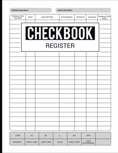 Checkbook Register: Personal Check Book Register for Online Business or ...