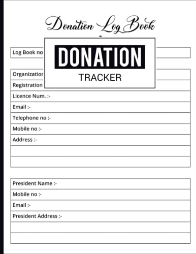 Donation Tracker: Simple Donations Tracker Journal and Finance Record ...