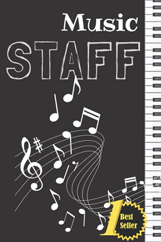 MUSIC STAFF: A5 (15,54 x 23,46 cm) 100 pages w/ 12 pentagram/page Music ...