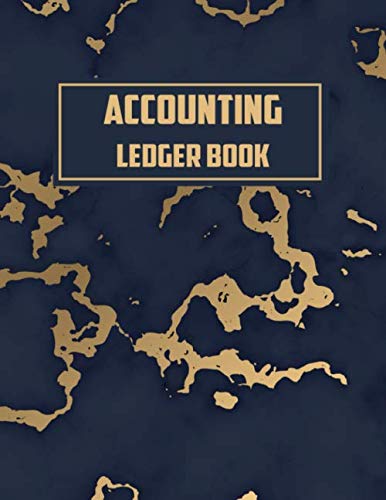 Accounting Ledger Book: Royal Blue Luxury Marble 6 Column Payment ...