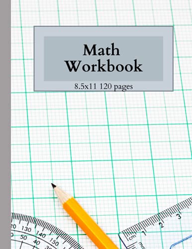 Math Workbook: Lined Graph Paper 1/2 inch squares Composition Notebook ...