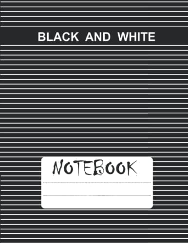 black and white notebook: Black And White Notebook For Lined Pages ...