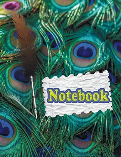 Notebook: Peacock feathers world 64 Notebook; Lined Notebook Journal ...