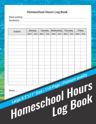 Homeschool Hours Log Book: 2-Year Daily Lesson & Time Record Book ...