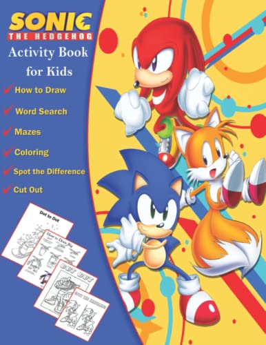 Sónic The Hedgehog Activity Book for kids: Sónic Activity Book: Fun ...