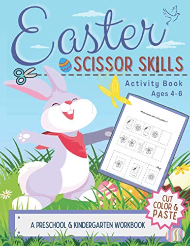 Easter Scissor Skills Activity Book: Cutting Coloring & Pasting ...