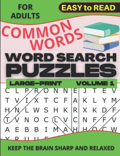 LARGE-PRINT COMMON WORDS WORD SEARCH PUZZLES FOR ADULTS EASY TO READ ...