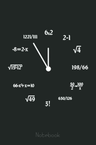 Math Clock Funny Mathematics Mathematician Math Meme Graph Notebook ...