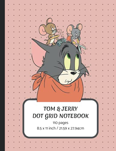 Tom & Jerry Dot Grid Notebook: Large (8.5 x 11 inches) - 110 Dotted ...