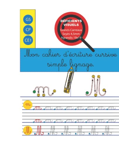 Mon cahier d’écriture cursive minuscules et Majuscules en agrandi ...