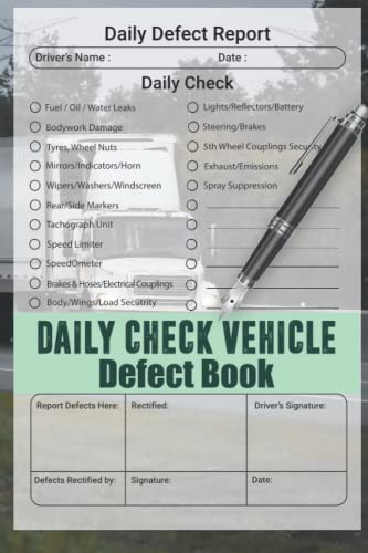 Daily Check Driver Defect Book HGV Truck Van 120 Page hgv Defect Fault ...