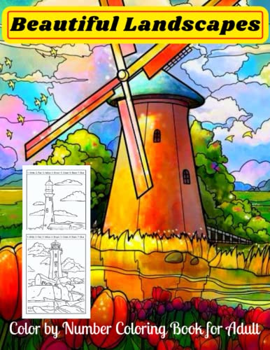 Beautiful landscapes color by number coloring book for adult: Adult ...