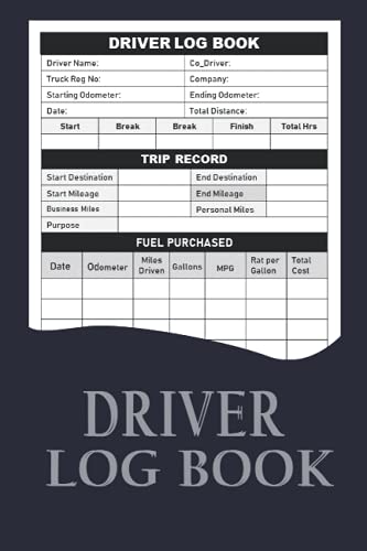 Driver Log Book: Record Every Details For Trips With Truckers Log ,Trip ...