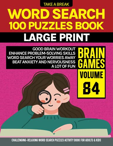 Word Search Puzzle Book: Tack a Break 100 Word Search Puzzles Book ...