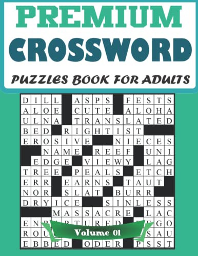 Premium Crossword Puzzles Book For Adults Volume 01: Large-print Medium ...