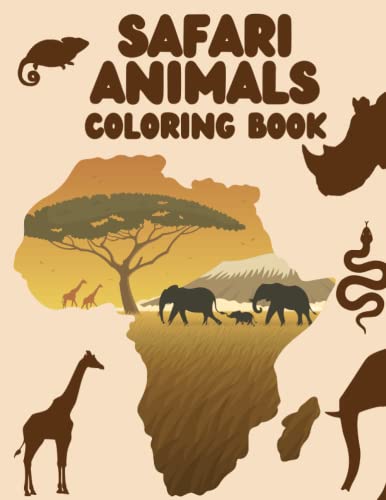 Safari Animals Coloring Book: Coloring pages for Kids 50 pages drawings ...
