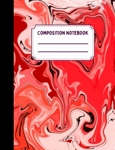 Marble Composition Notebook: Wide Ruled, 8.5 x 11, Marble Soft Cover ...