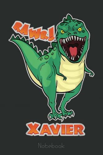 XAVIER Name Personalized Custom Dinosaur Rawr Notebook: Cute Trendy ...
