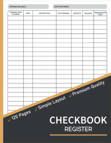 Checkbook Register: Personal Check Book Register for Online Business or ...