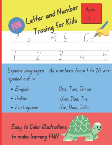Letter and Number Tracing for Kids: With numbers spelled out in English ...