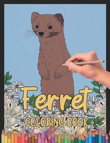 Ferret Coloring Book: A Cute Adult Coloring Book with Beautiful and ...