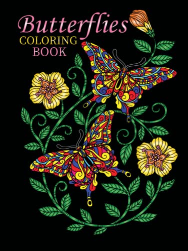 Butterflies Coloring Book: A Beautiful Butterfly Adult Coloring Book ...