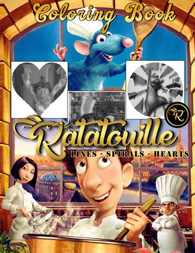 Ratatouille Lines Spirals Hearts Coloring Book: Great Coloring Book for ...