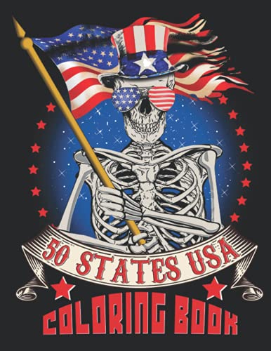 50 States USA Coloring Book: A Wonderful Coloring Book Featuring 50 ...